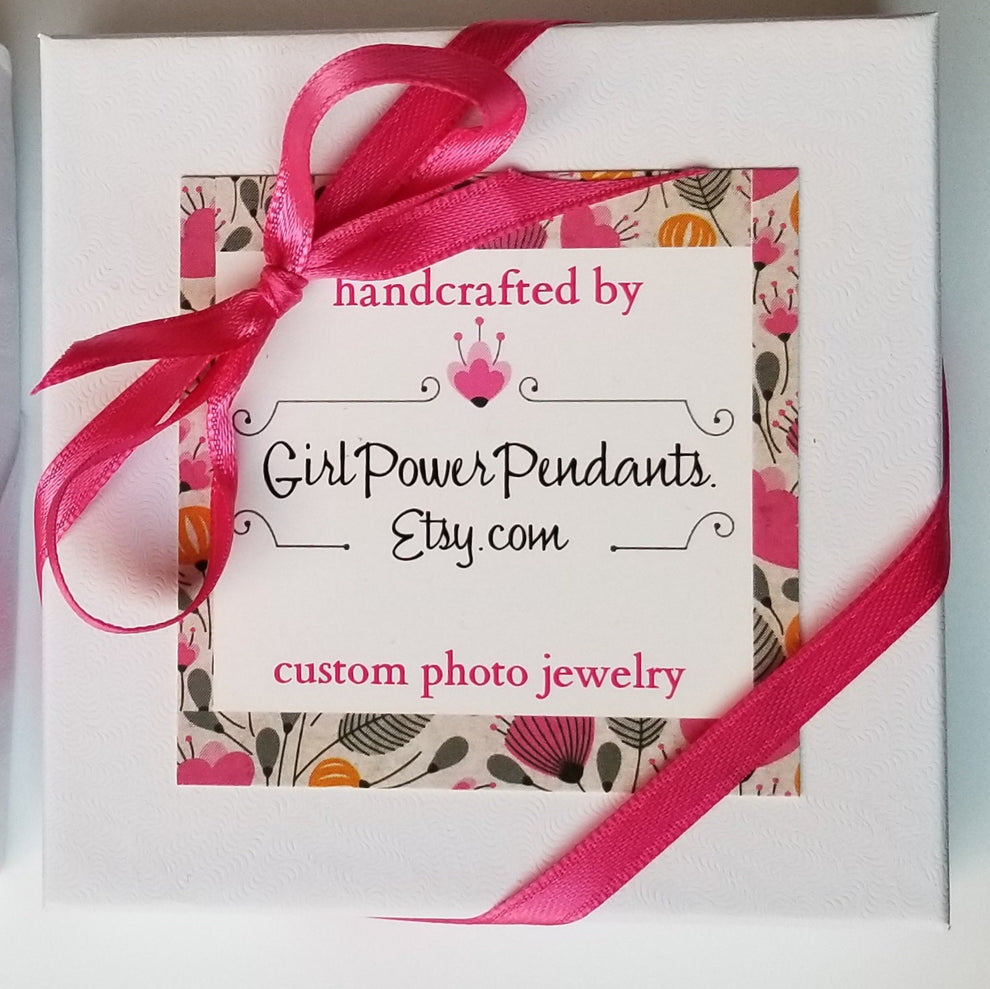 Bridal Bouquet photo Charm dangle set with sample words on back – Girl ...